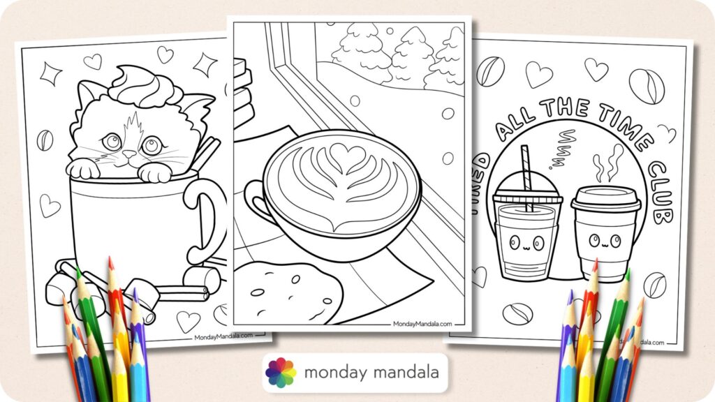34 Coffee Coloring Pages (Free PDF Printables)