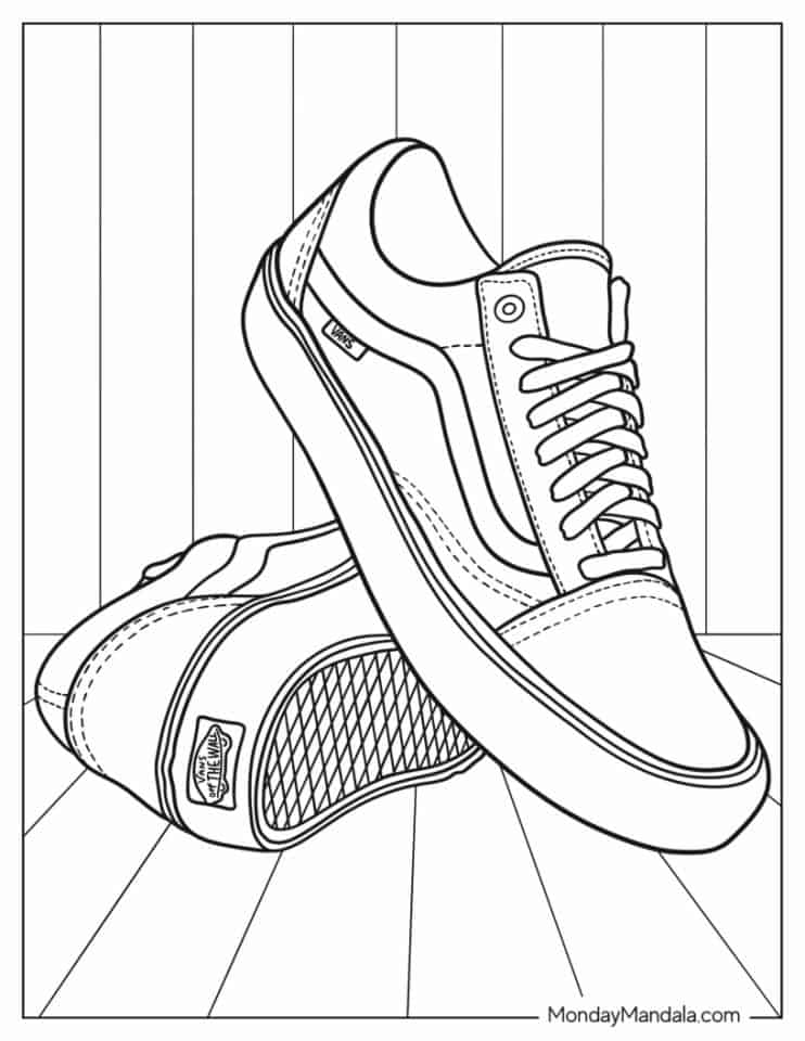 30 Shoe Coloring Pages (Free PDF Printables)