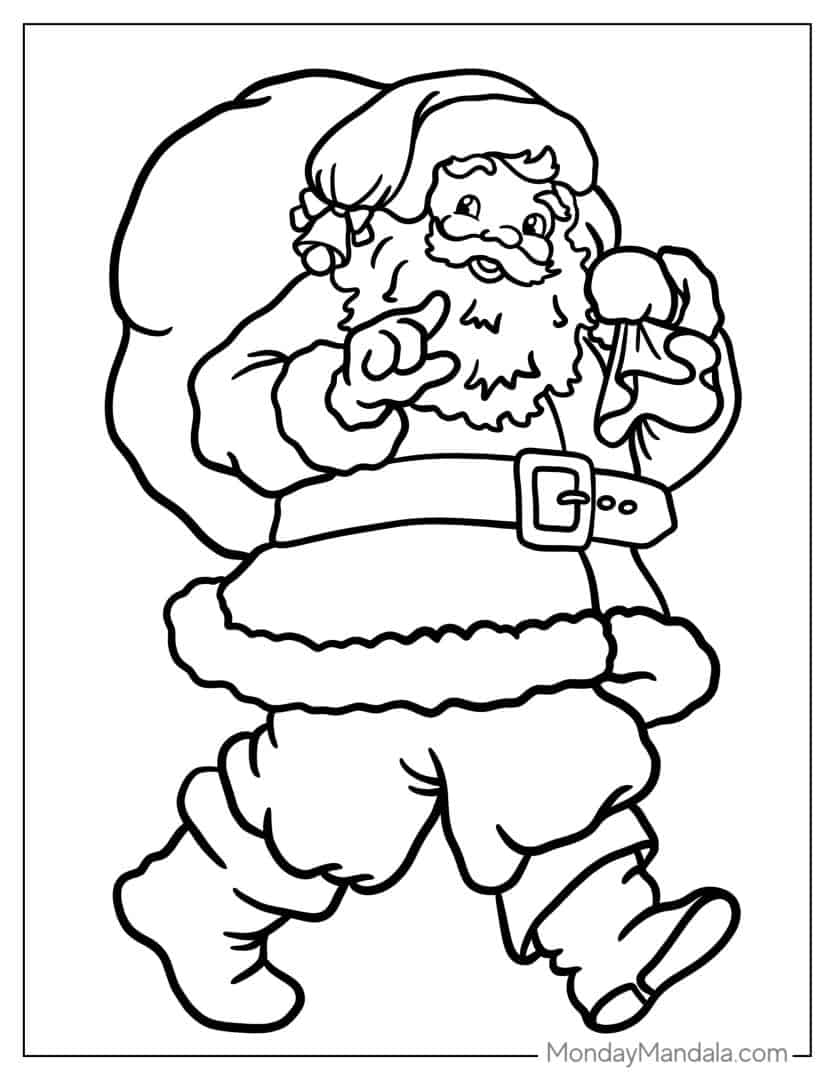 94 Santa Coloring Pages (Free PDF Printables)