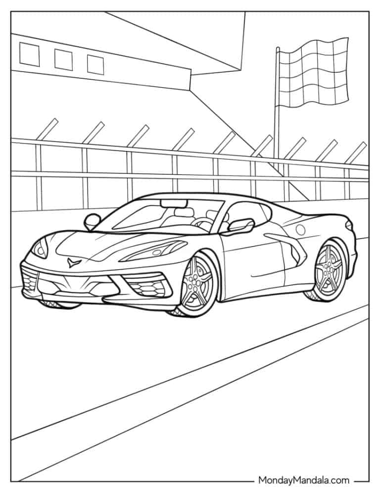 14 Corvette Coloring Pages (Free PDF Printables)