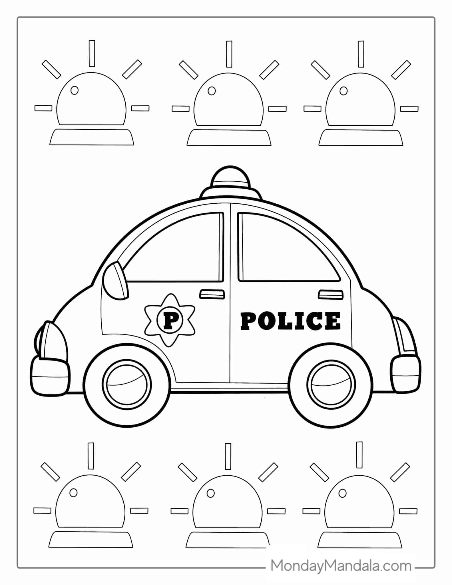 36 Police Car Coloring Pages (Free PDF Printables)