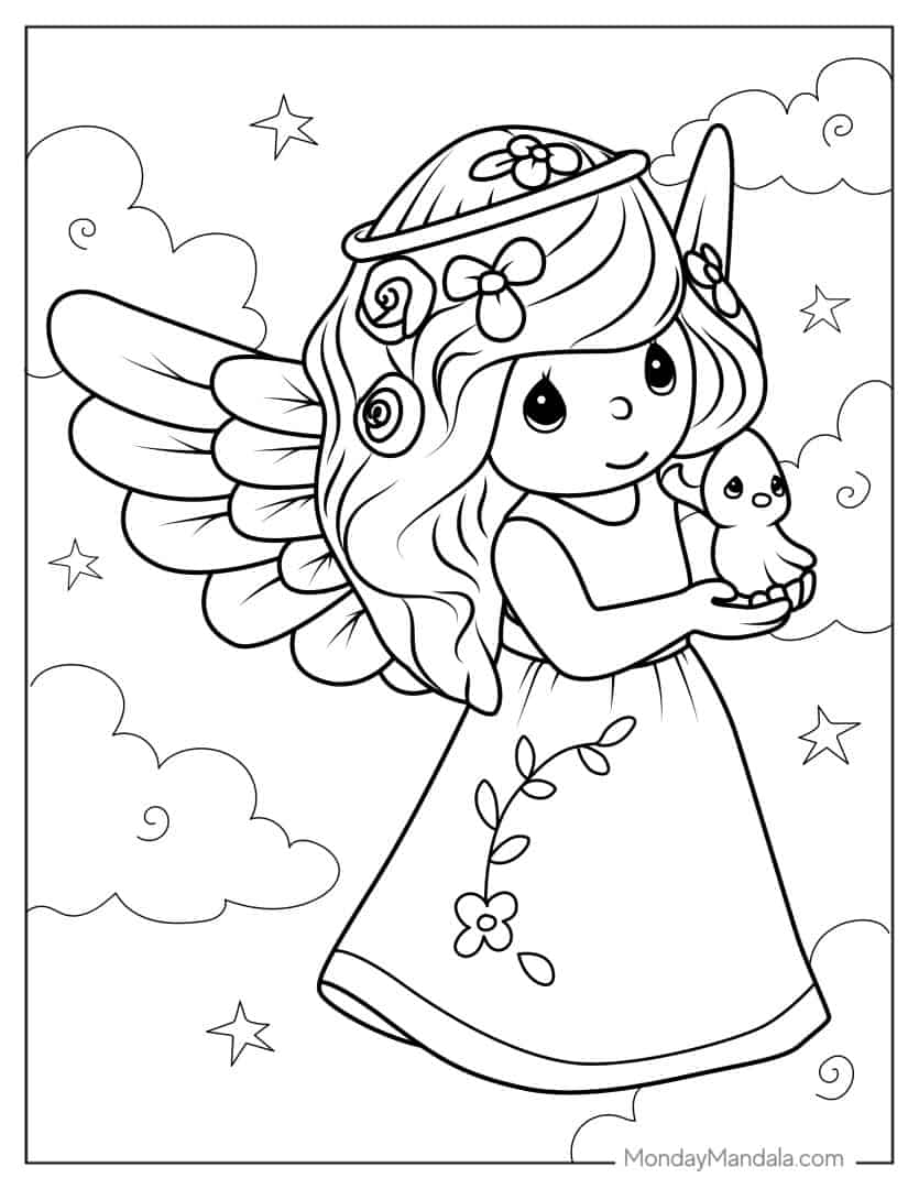 42 Angel Coloring Pages (Free PDF Printables)