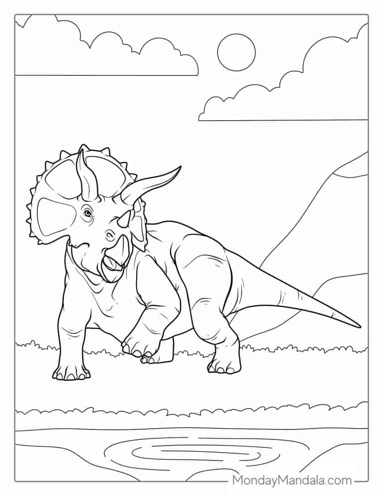 20 Triceratops Coloring Pages (Free PDF Printables)