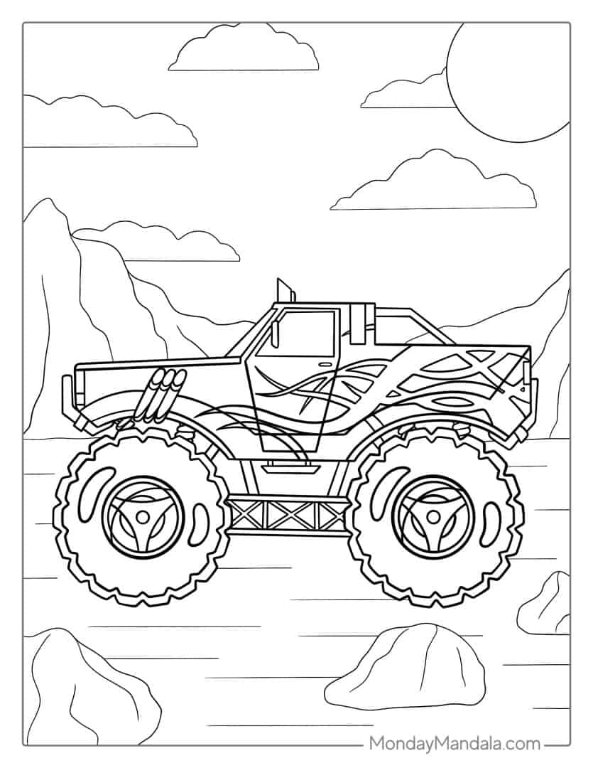 32 Monster Truck Coloring Pages (Free PDF Printables)