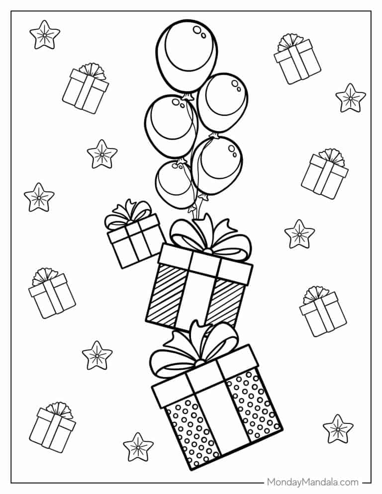 20 Christmas Present Coloring Pages (Free PDF Printables)