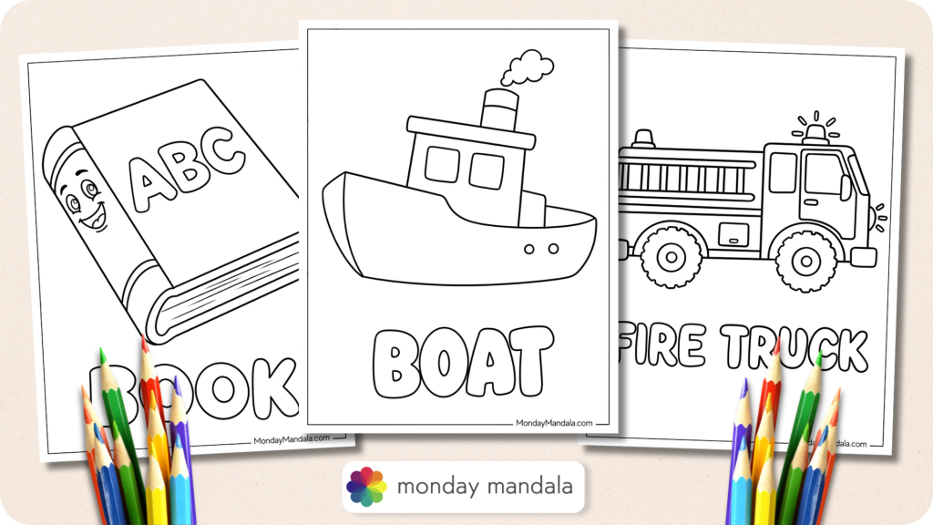 50 Coloring Pages for Toddlers (Free PDF Printables)