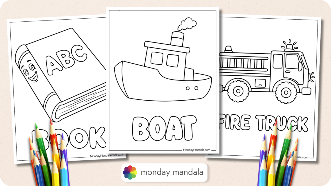 50 Coloring Pages for Toddlers (Free PDF Printables)