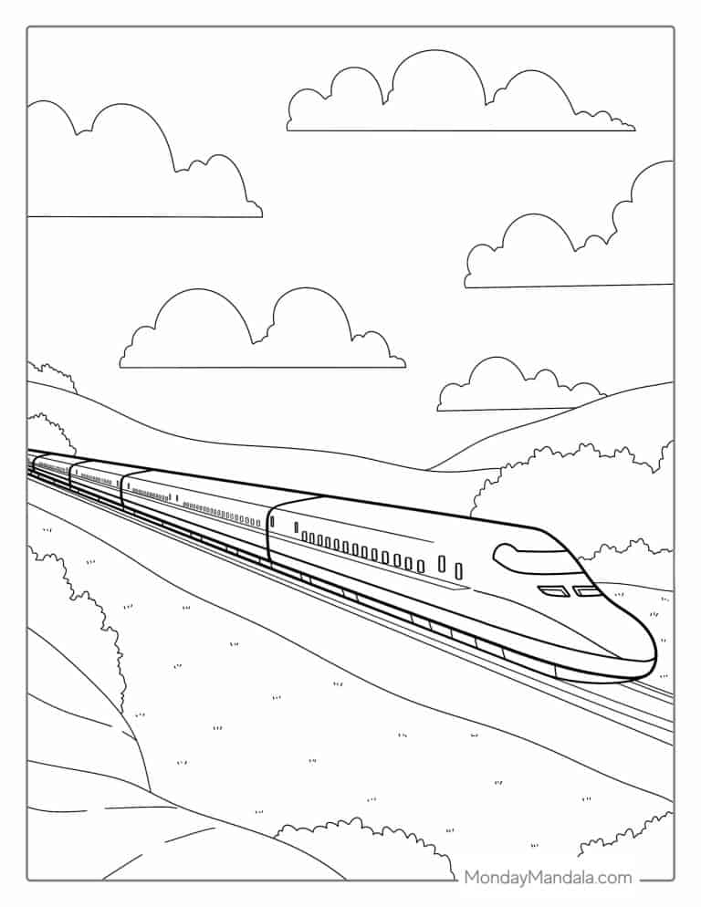 54 Train Coloring Pages (Free PDF Printables)