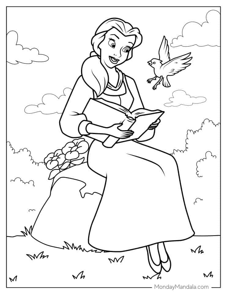 24 Belle Coloring Pages (Free PDF Printables)