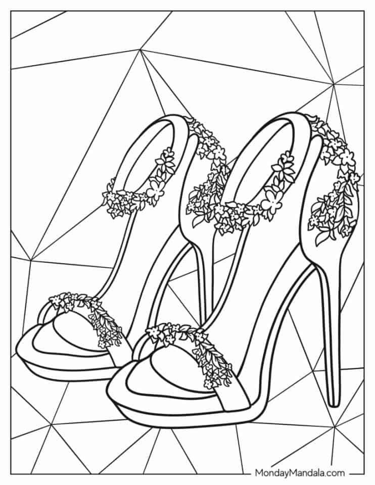 30 Shoe Coloring Pages (Free PDF Printables)