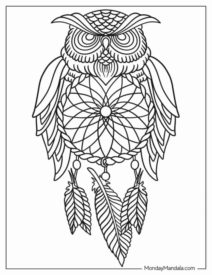 20 Dreamcatcher Coloring Pages (Free PDF Printables)