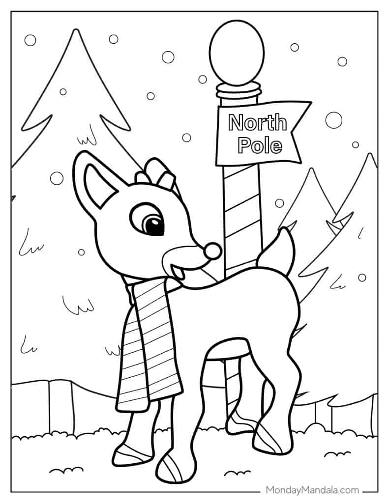Rudolph The Red Nosed Reindeer Color Page
