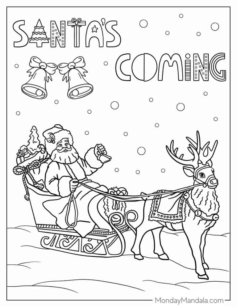 42 Reindeer Coloring Pages (Free PDF Printables)