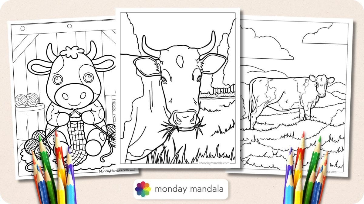 44 Cow Coloring Pages (Free PDF Printables)