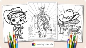 20 Cowboy Coloring Pages (Free PDF Printables)