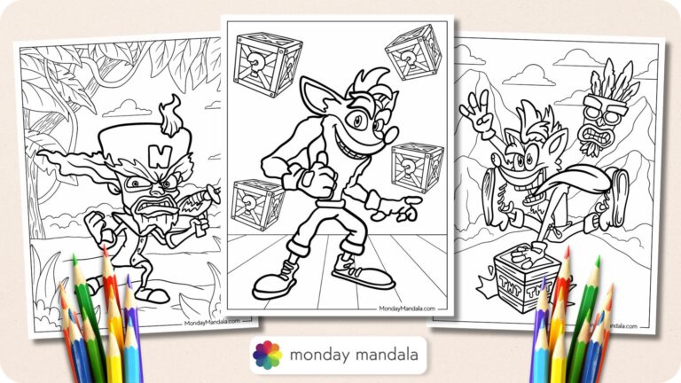 24 Crash Bandicoot Coloring Pages (Free PDF Printables)
