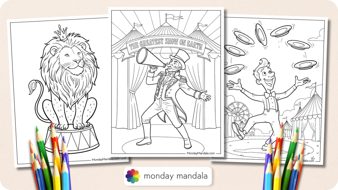 23 Circus & Carnival Coloring Pages (Free PDF Printables)