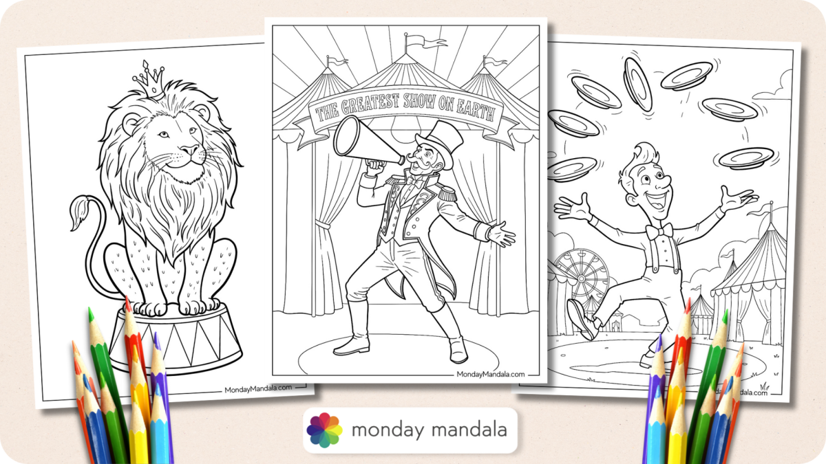 23 Circus & Carnival Coloring Pages (Free PDF Printables)
