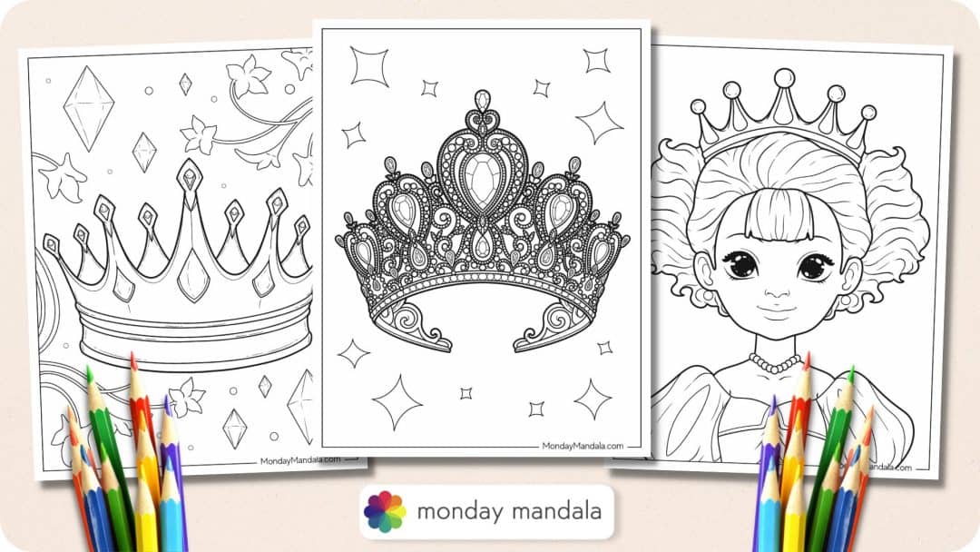 37 Crown Coloring Pages (Free PDF Printables)