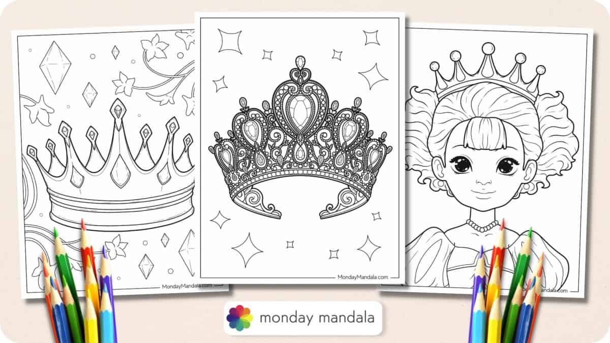 37 Crown Coloring Pages (Free PDF Printables)