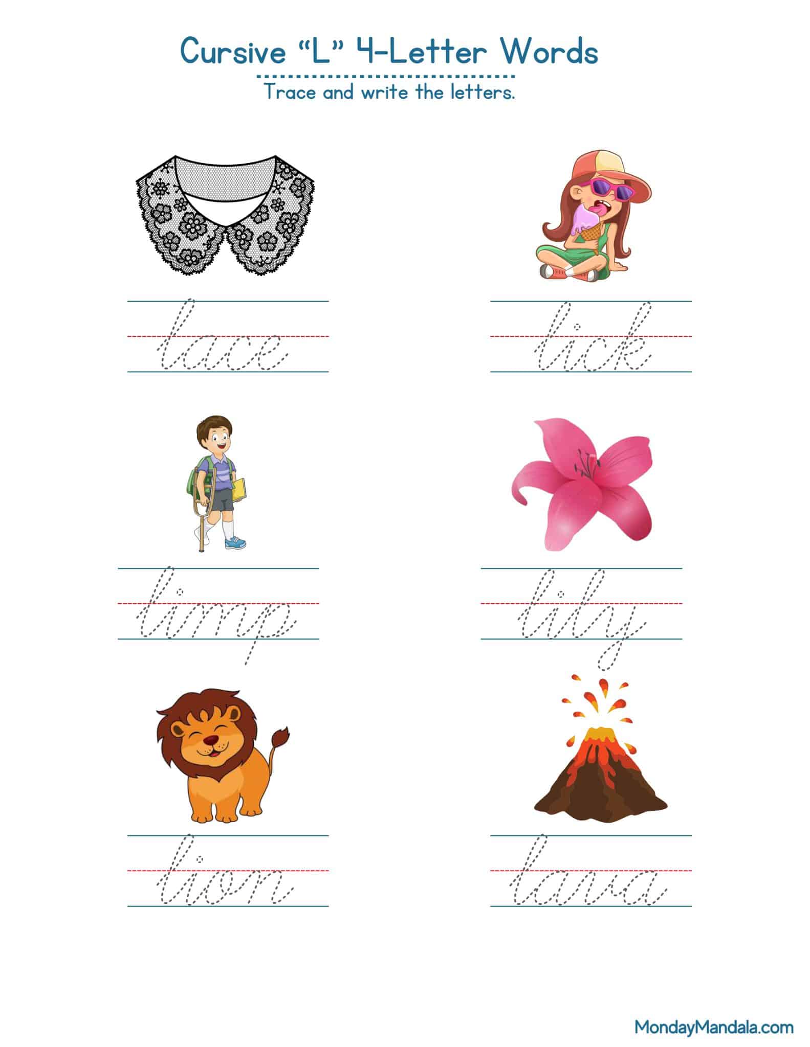 10 Cursive L Worksheets (Free Letter Writing Printables)