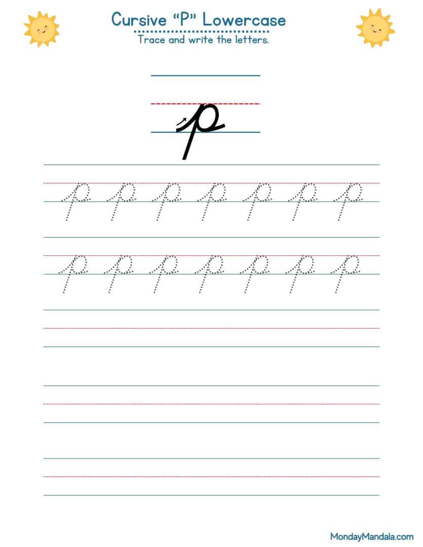 10 Cursive P Worksheets (Free Letter Writing Printables)