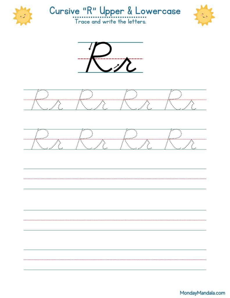 10 Cursive R Worksheets Free Letter Writing Printables 