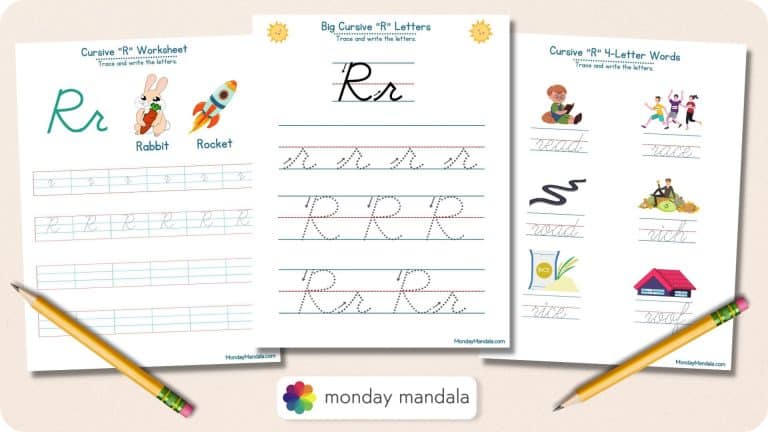 10 Cursive R Worksheets (Free Letter Writing Printables)