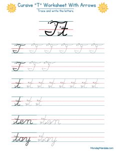 10 Cursive T Worksheets (Free Letter Writing Printables)
