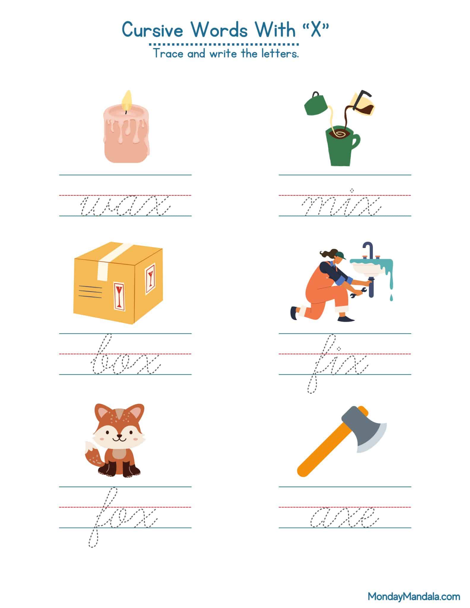 10 Cursive X Worksheets (Free Letter Writing Printables)
