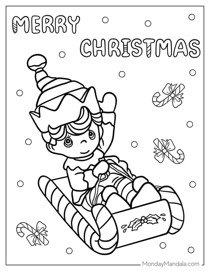 50 Elf Coloring Pages (Free PDF PRintables)