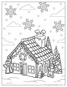 40 Gingerbread House Coloring Pages (Free PDF Printables)