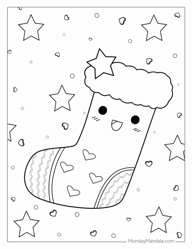 26 Christmas Stocking Coloring Pages (Free Printables)