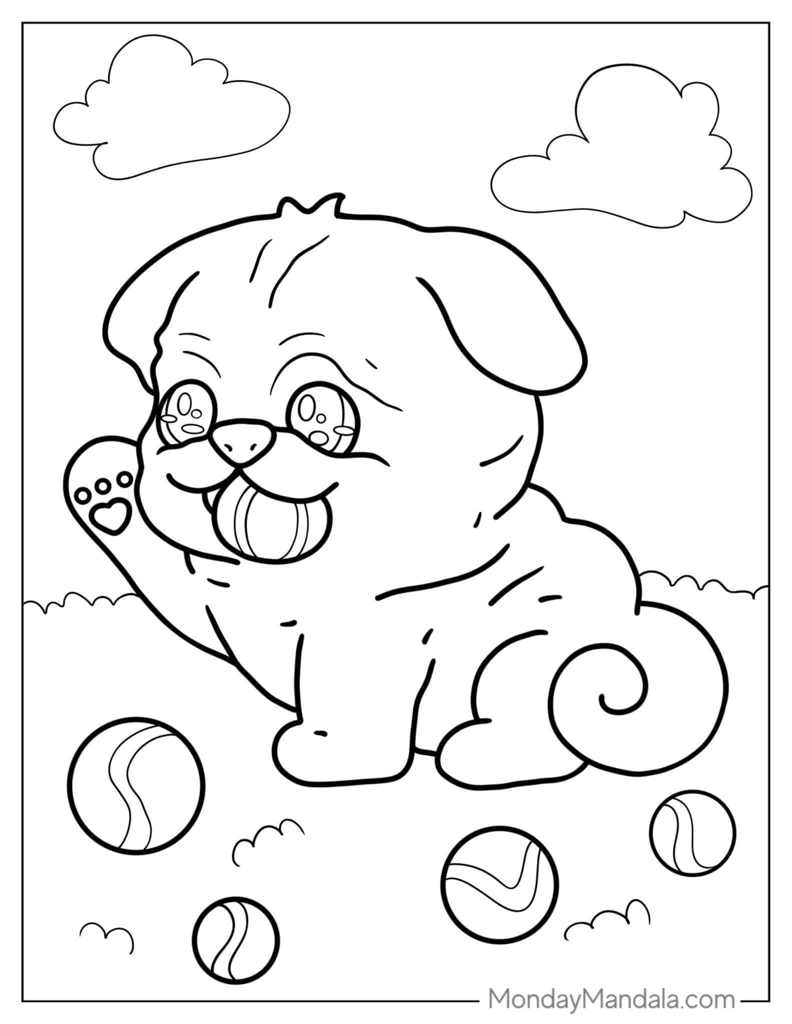 24 Pug Coloring Pages (Free PDF Printables)