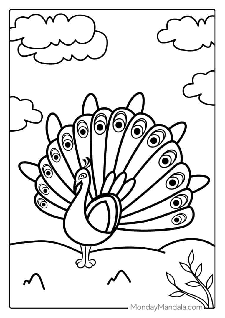34 Peacock Coloring Pages (Free PDF Printables)