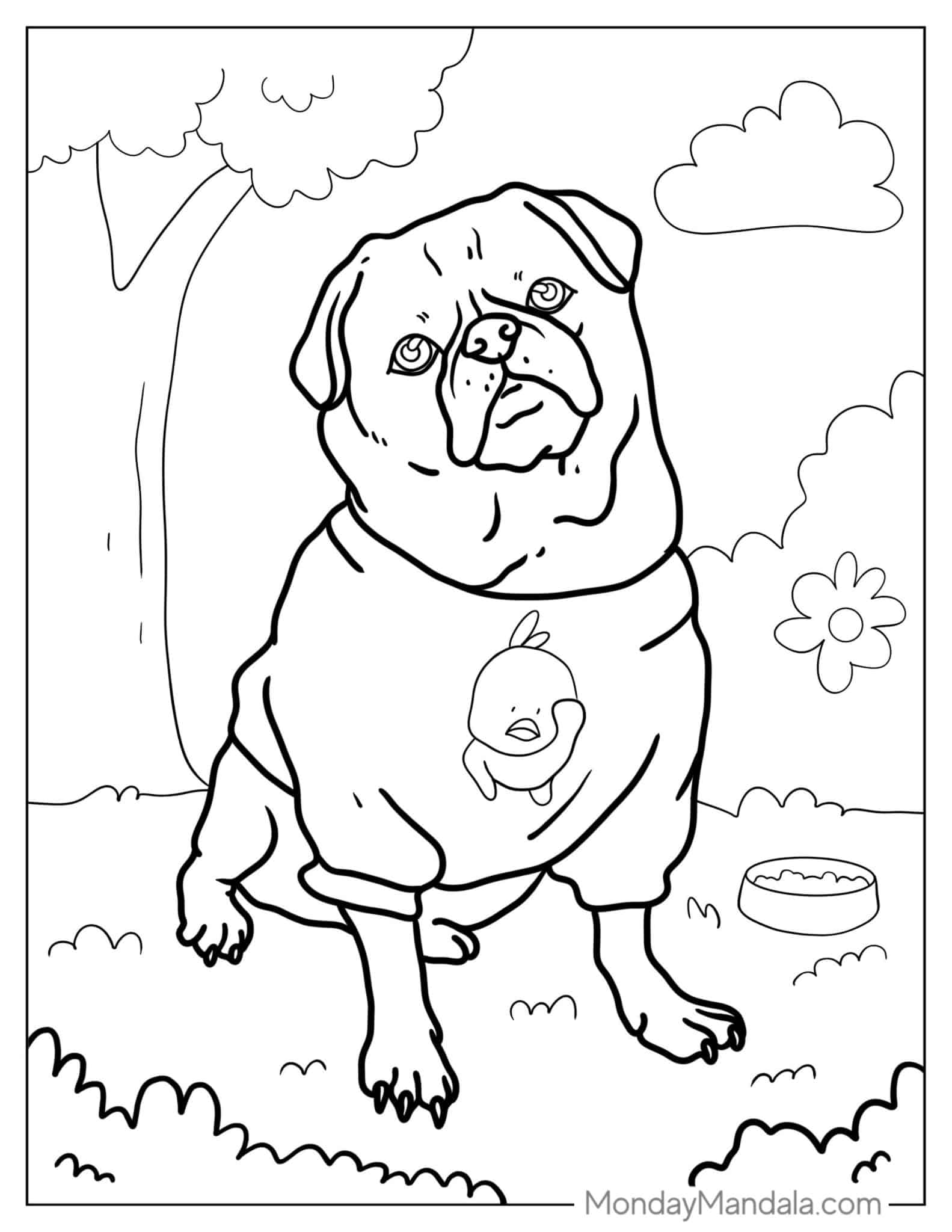 43 Pug Coloring Pages (Free PDF Printables)
