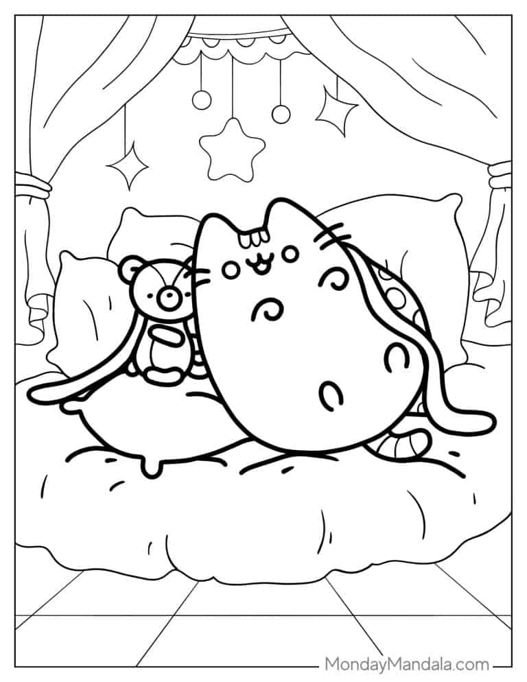 48 Pusheen Coloring Pages (Free PDF Printables)