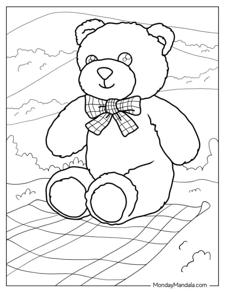 28 Teddy Bear Coloring Pages (Free PDF Printables)