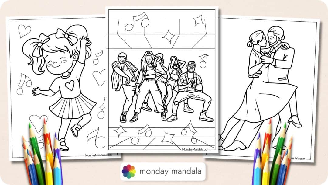 26 Dancing Coloring Pages (Free PDF Printables)