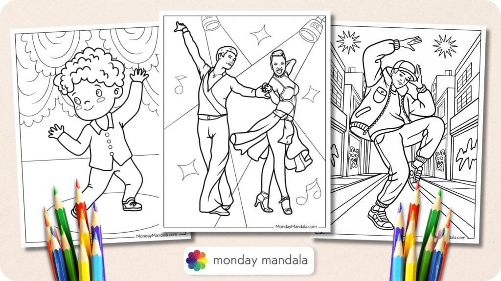 41 Dancing Coloring Pages (Free PDF Printables)