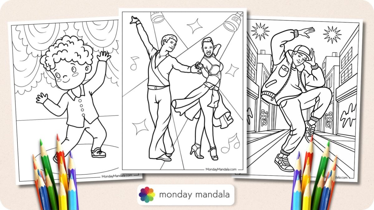 41 Dancing Coloring Pages (Free PDF Printables)