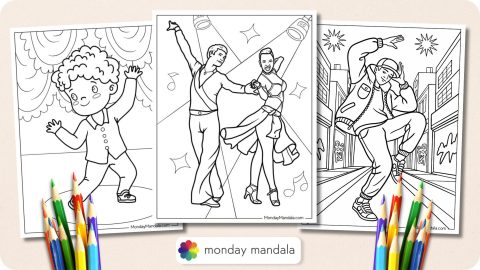 41 Dancing Coloring Pages (Free PDF Printables)