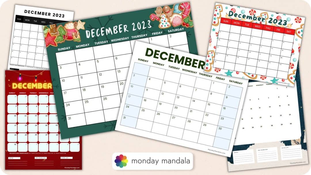 December 2023 Calendar (52 Free PDF Printables)