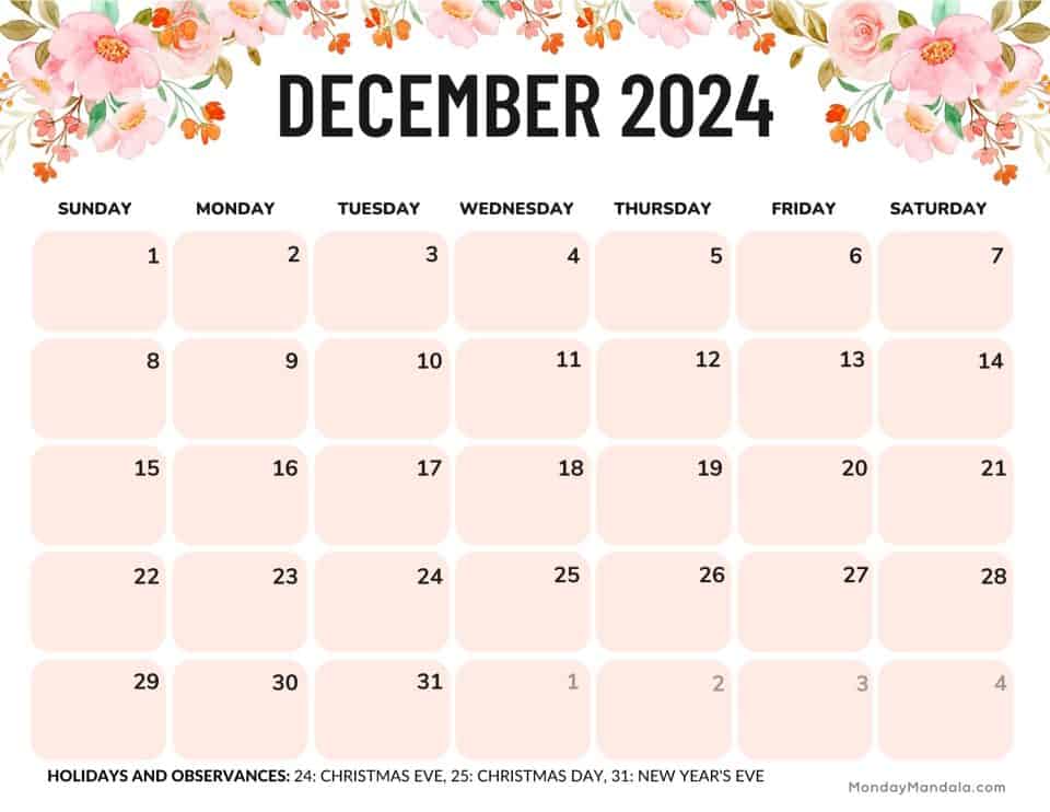 December 2024 Calendars (52 Free PDF Printables)