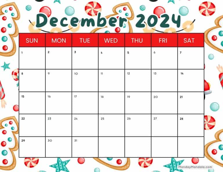 December 2024 Calendars (52 Free PDF Printables)