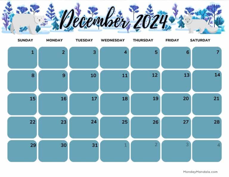 December 2024 Calendars (52 Free PDF Printables)