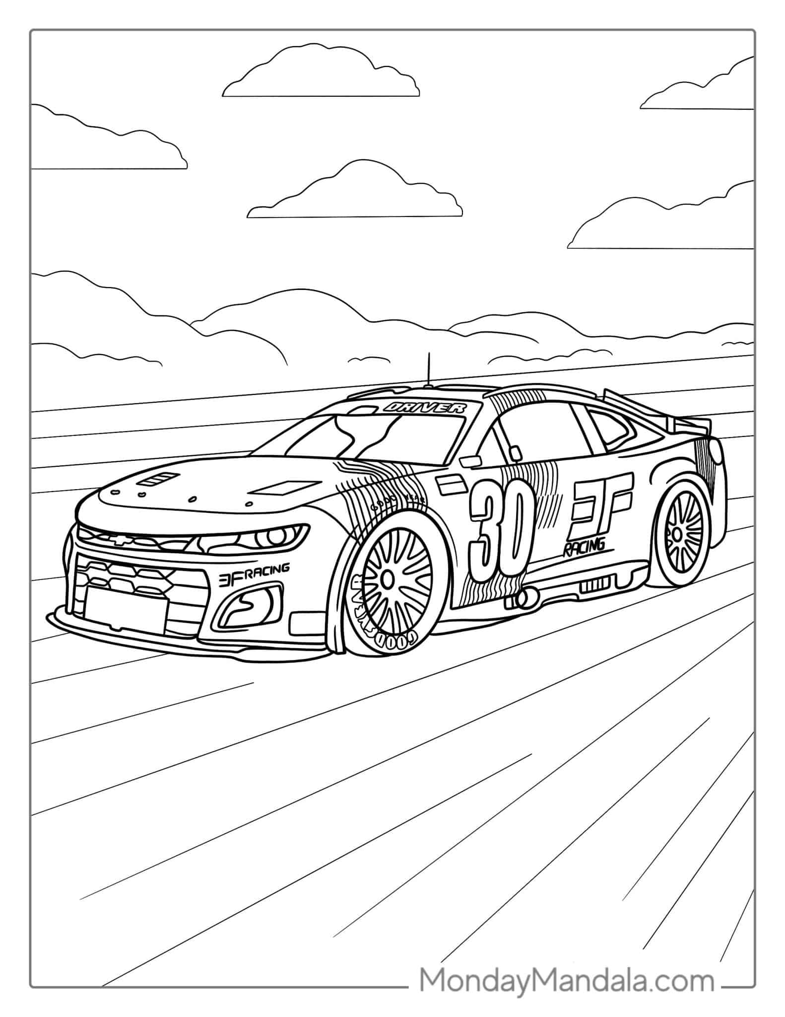 30 Race Car Coloring Pages (Free PDF Printables)