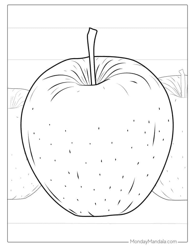 Apple Outline Template Printable Coloring Preschool Trace Blank ...