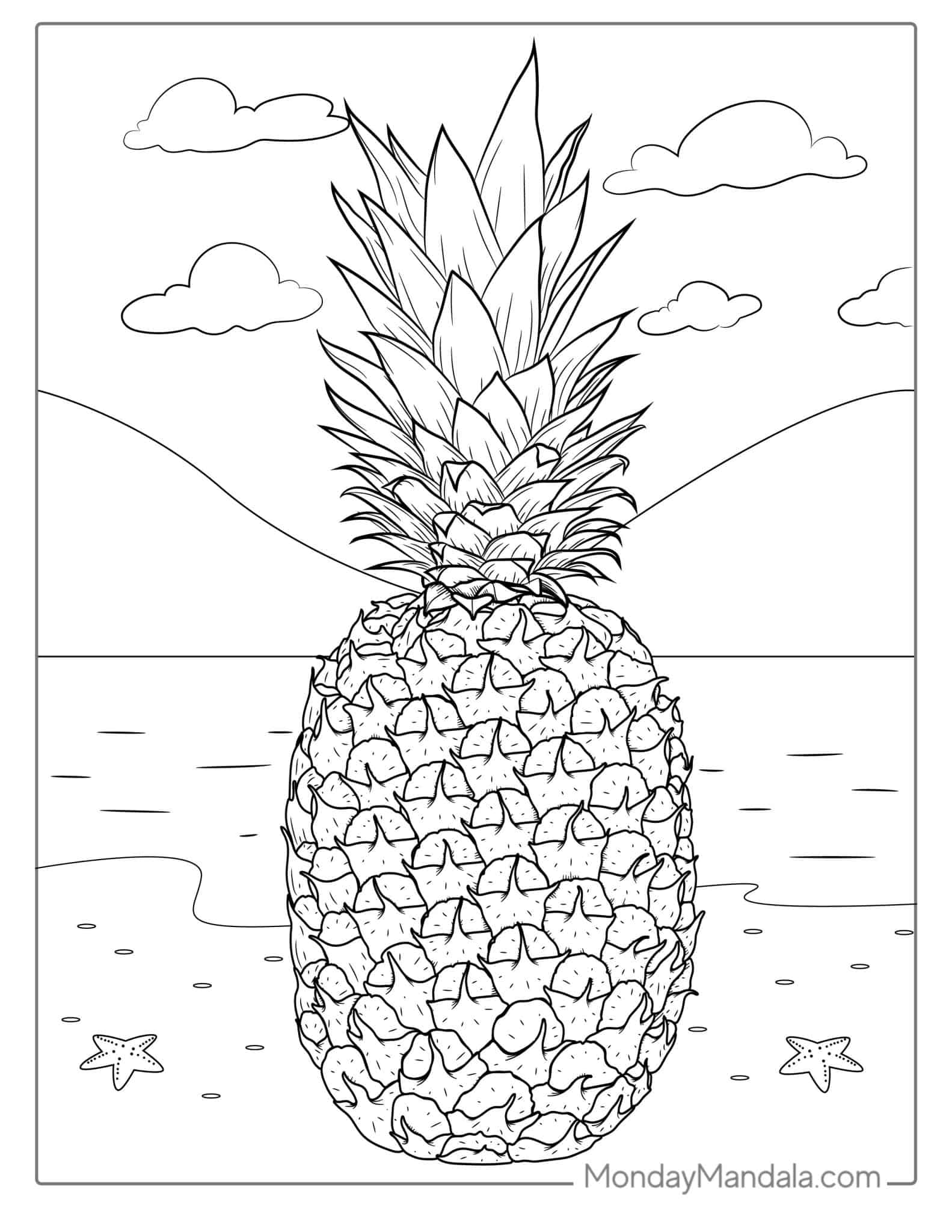 32 Pineapple Coloring Page (Free PDF Printables)