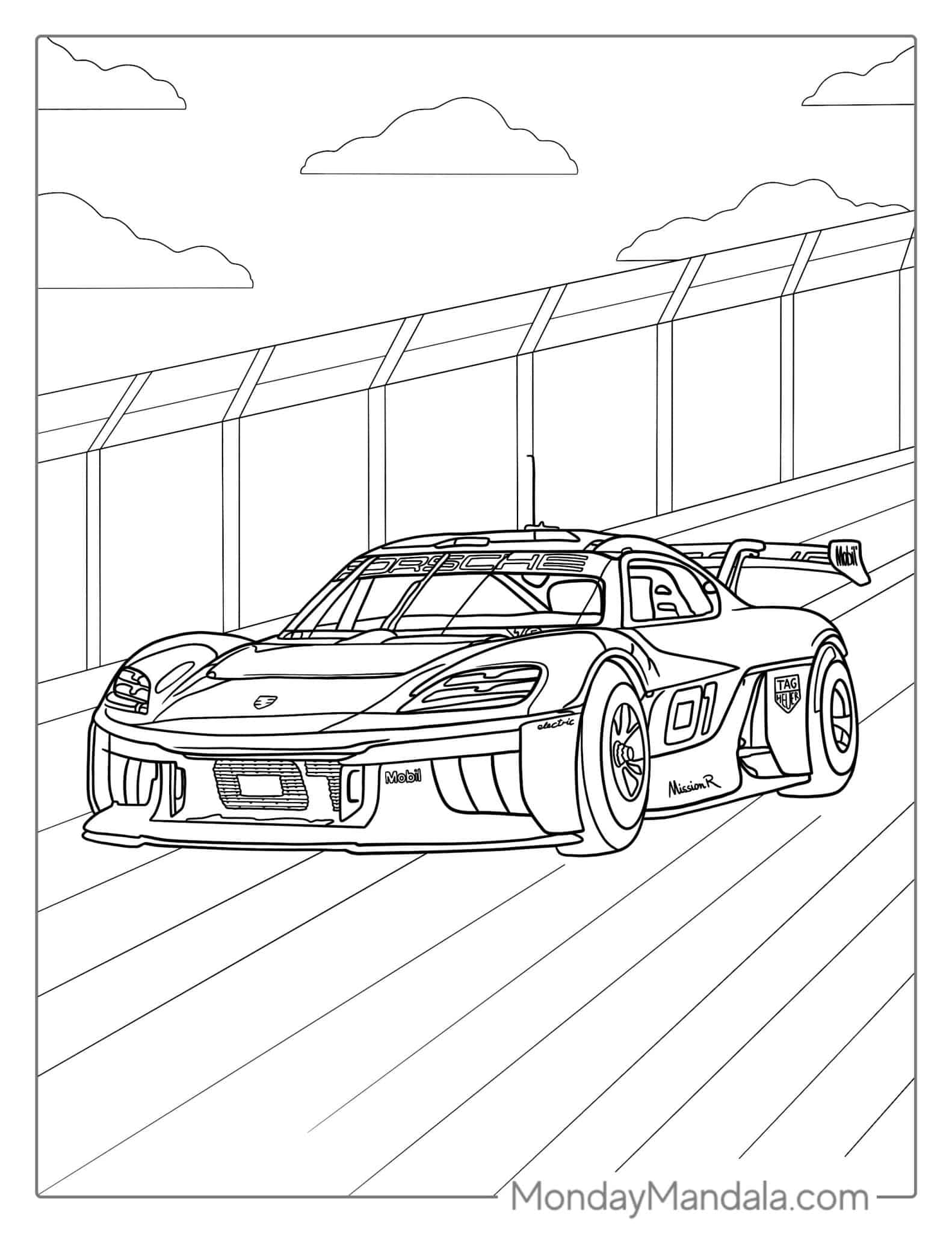30 Race Car Coloring Pages (Free PDF Printables)